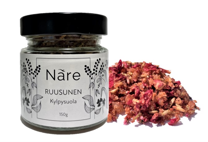 Näre Cosmetics Ruusunen Kylpysuola 150g - Yrttipaja